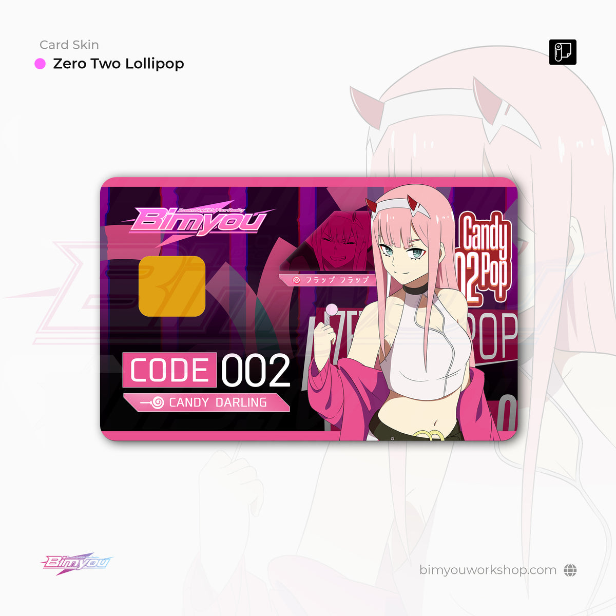 Zero Two Lollipop Card – Bimyou Workshop